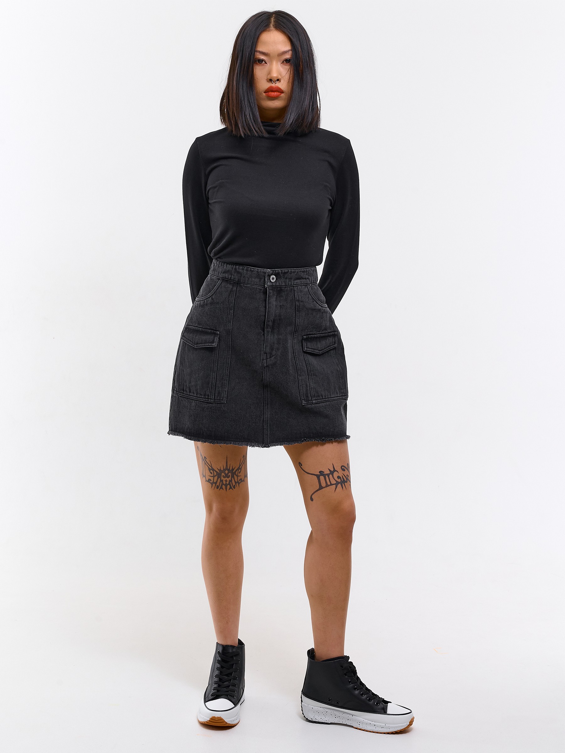 Denim cargo mini skirt | GATE