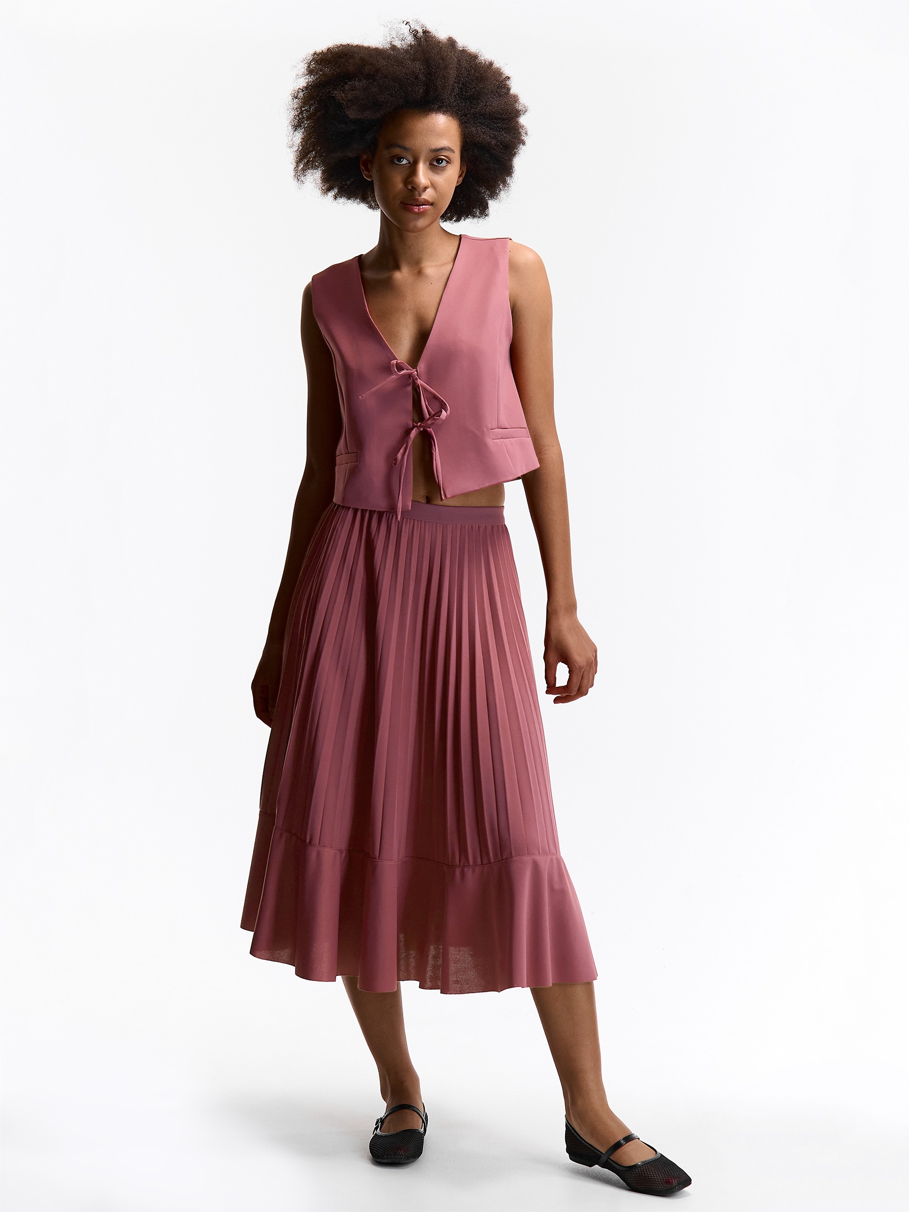 Pleated midi skirt | GATE